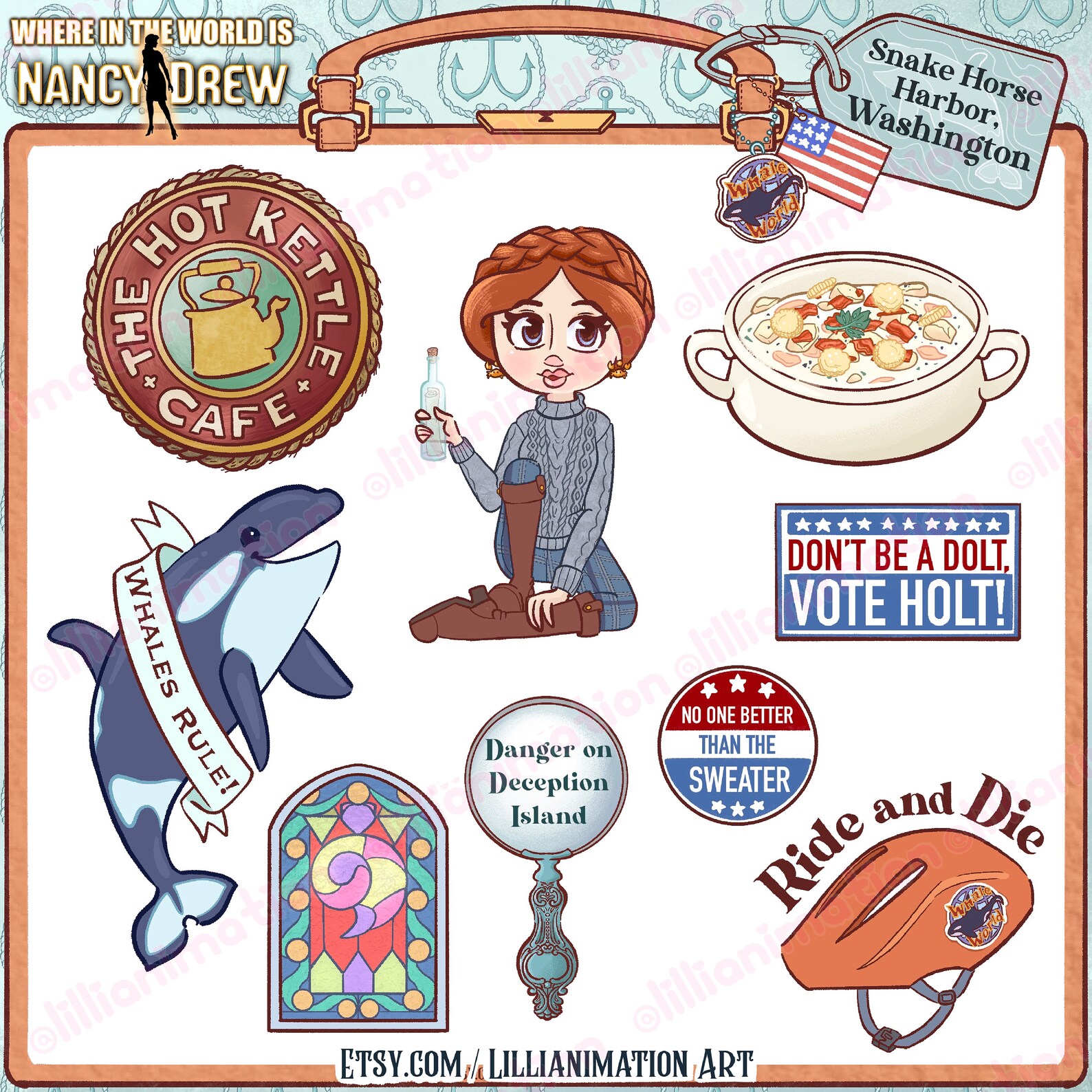 Nancy Drew- Danger on Deception Island- Sticker Sheet - Etsy