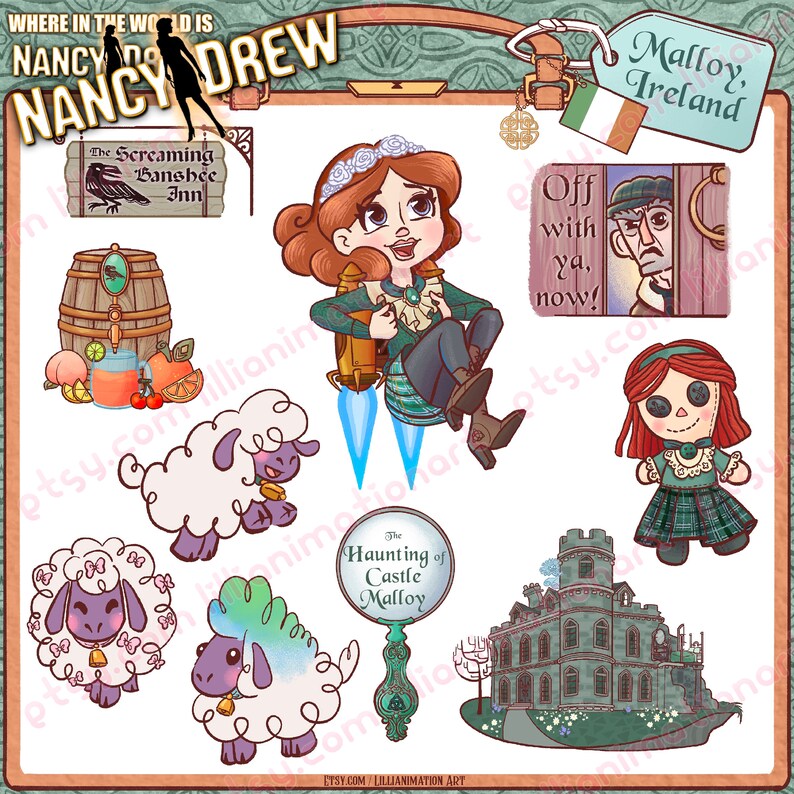 Nancy Drew- Haunting of Castle Malloy- Sticker Sheet - Stylized Laptop ...