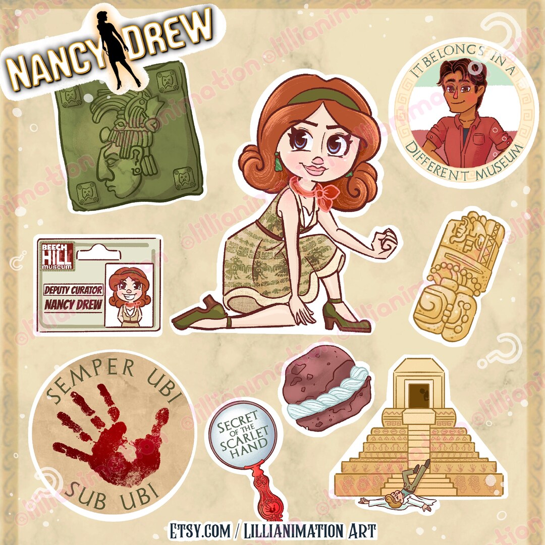Nancy Drew- Secret of the Scarlet Hand - Sticker Sheet -- Stylized ...