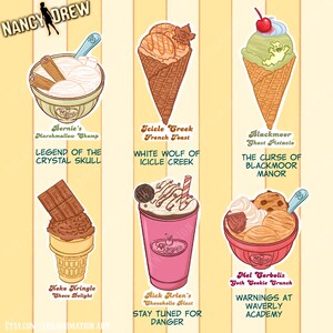 Nancy Drew - Scoops Ice Cream Sticker Sheet - Alibi in Ashes- Laptop ...