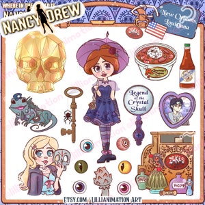 Nancy Drew- Legend of the Crystal Skull - Sticker Sheet - Stylized ...