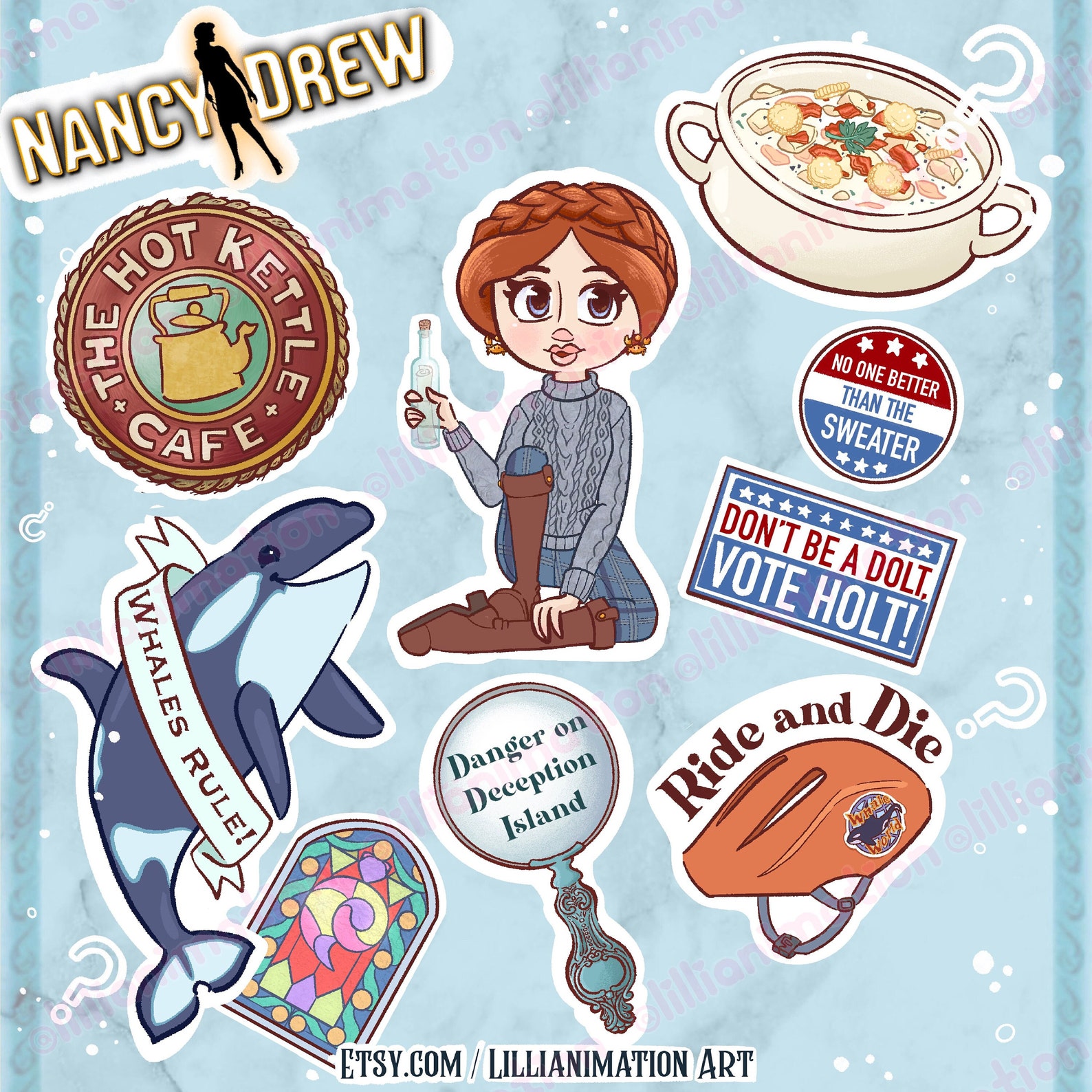 Nancy Drew Danger on Deception Island Sticker Sheet - Etsy