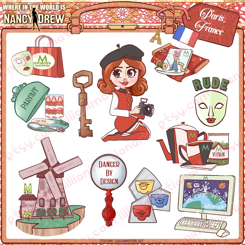 Nancy Drew- Danger by Design- Sticker Sheet - Stylized Laptop Gaming ...