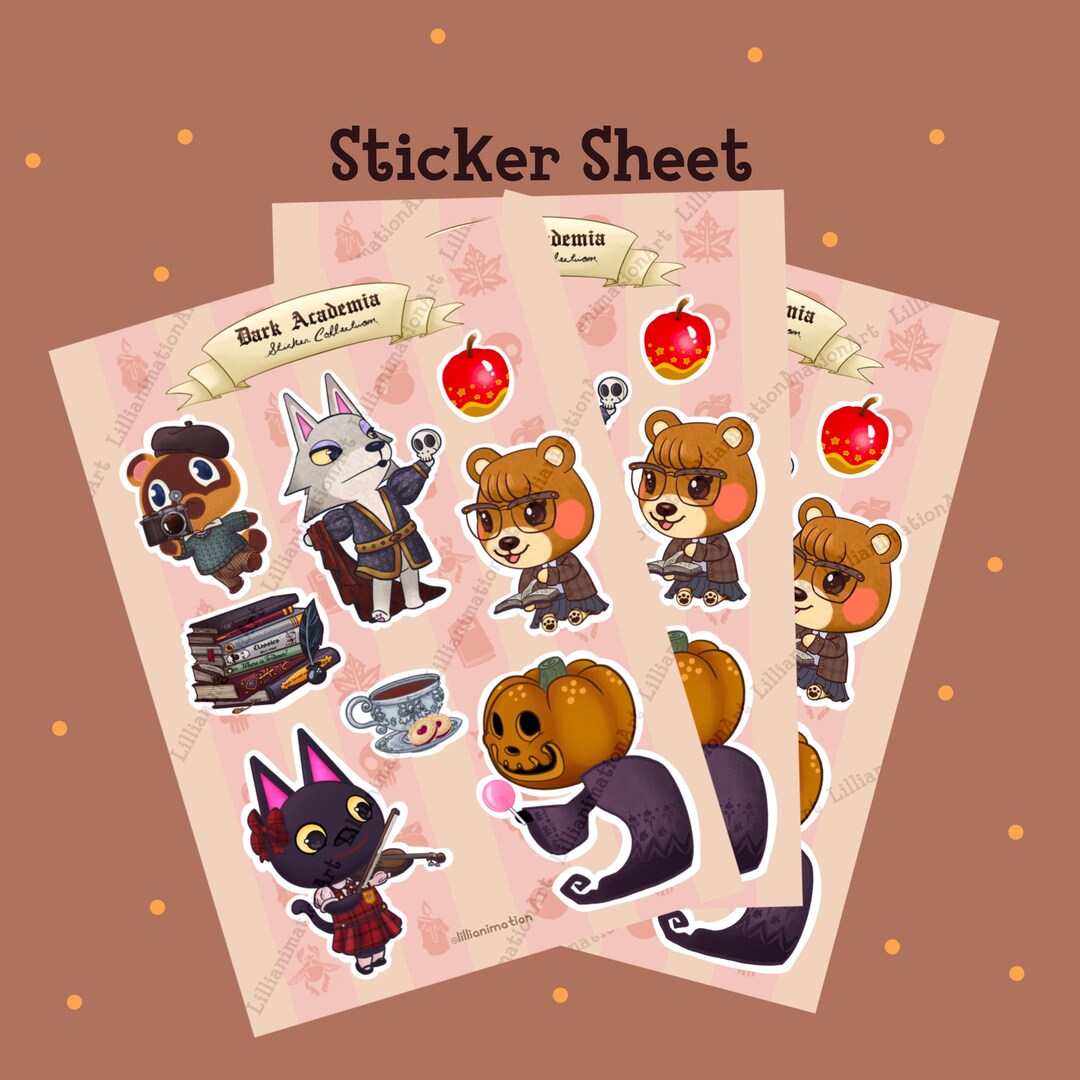 Animal Crossing Stickers- Dark Academia - Etsy