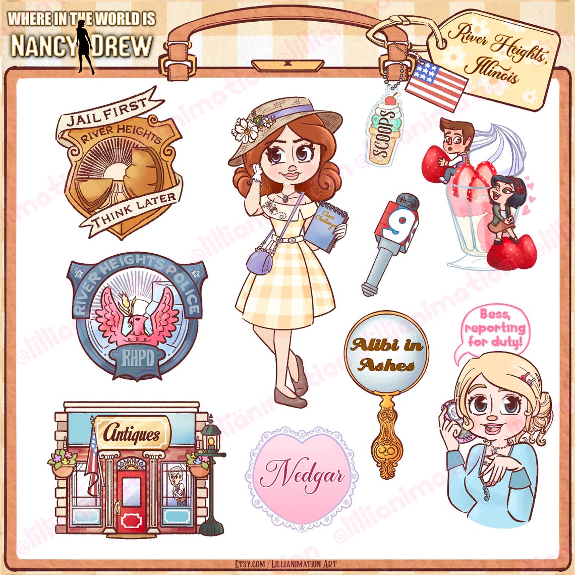 Nancy Drew- Alibi in Ashes- Sticker Sheet- Laptop Gaming Stickers Gift ...