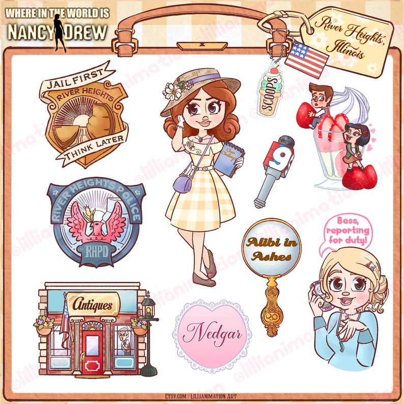 Nancy Drew- Alibi in Ashes- Sticker Sheet- Laptop Gaming Stickers Gift ...