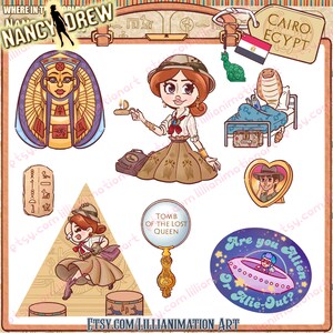 Nancy Drew- Tomb of the Lost Queen - Sticker Sheet - Stylized Laptop ...