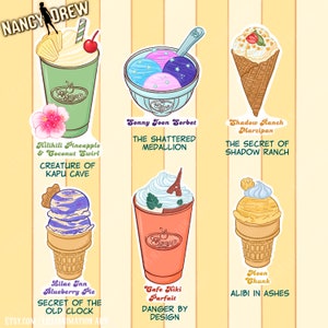 Nancy Drew - Scoops Ice Cream Sticker Sheet - Alibi in Ashes- Laptop ...