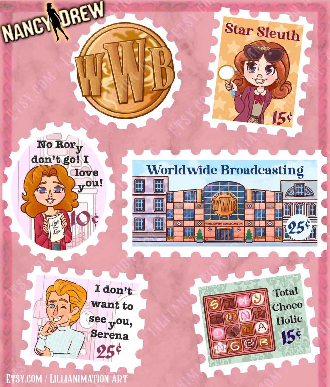 Nancy Drew STAMPS- Stay Tuned for Danger- Sticker Set - Stylized Laptop ...