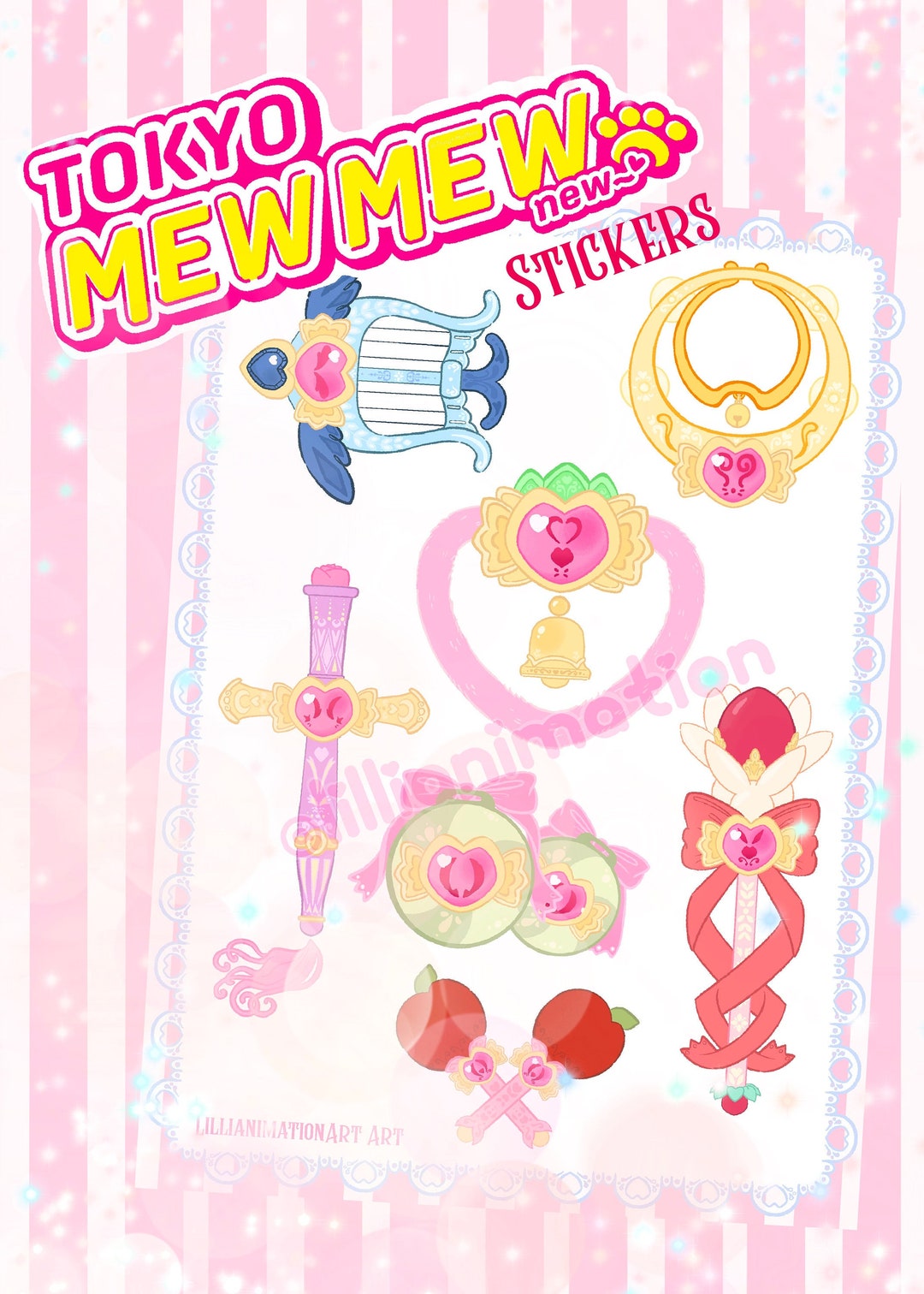 Tokyo Mew Mew- Attack Stickers- Magical Girl Anime - Etsy
