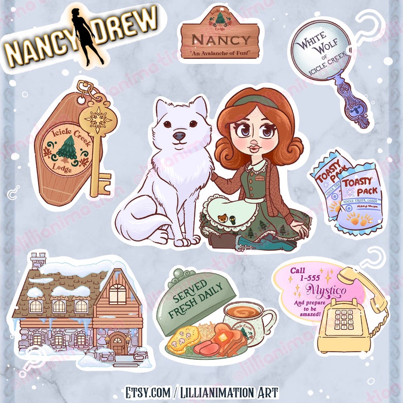 Nancy Drew- White Wolf of Icicle Creek- Sticker Sheet - Etsy