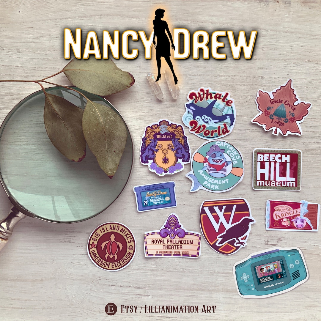Nancy Drew Icon Stickers Stylized Laptop Gaming Water Bottle Stickers ...