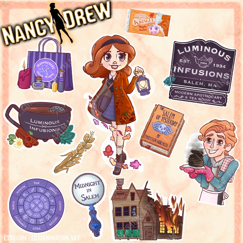Nancy Drew- Midnight in Salem - Sticker Sheet - Stylized Laptop Gaming ...