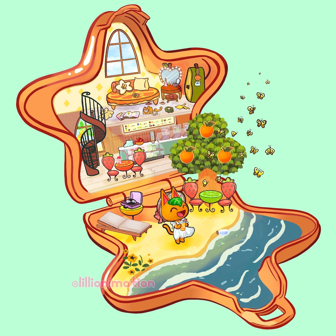 Pocket Villager- TANGY 5x5 Print -animal Crossing New Horizons - Etsy