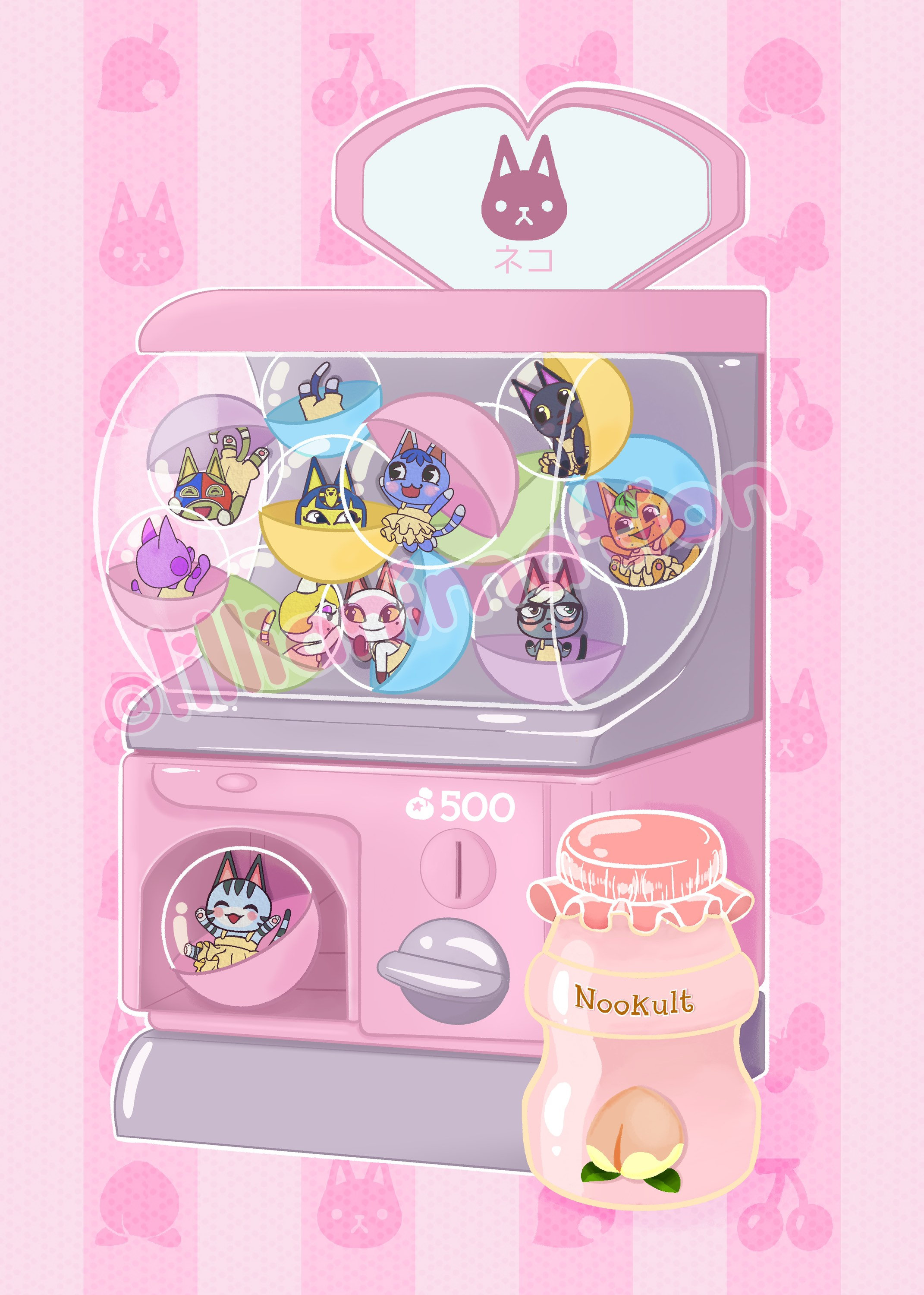 ACNH Cat Gachapon -5x7 Signed Print -animal Crossing New Horizons - Etsy