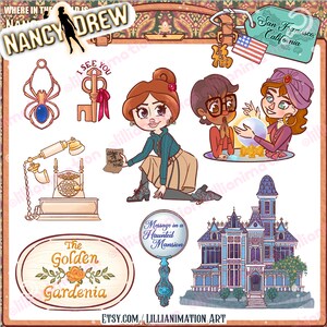 Nancy Drew- Message in a Haunted Mansion- Sticker Sheet - Stylized ...