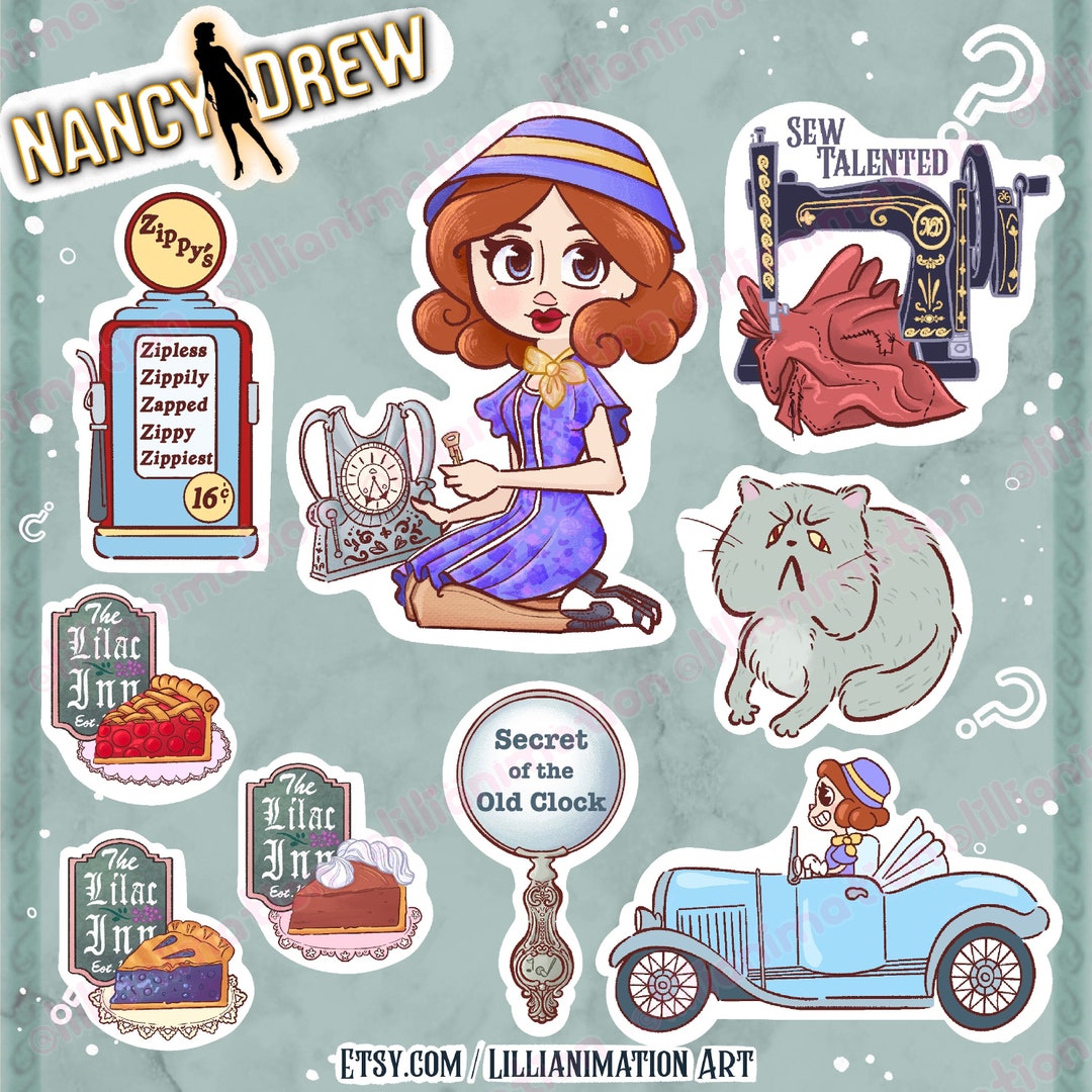 Nancy Drew- Secret of the Old Clock- Sticker Sheet- Laptop Gaming ...