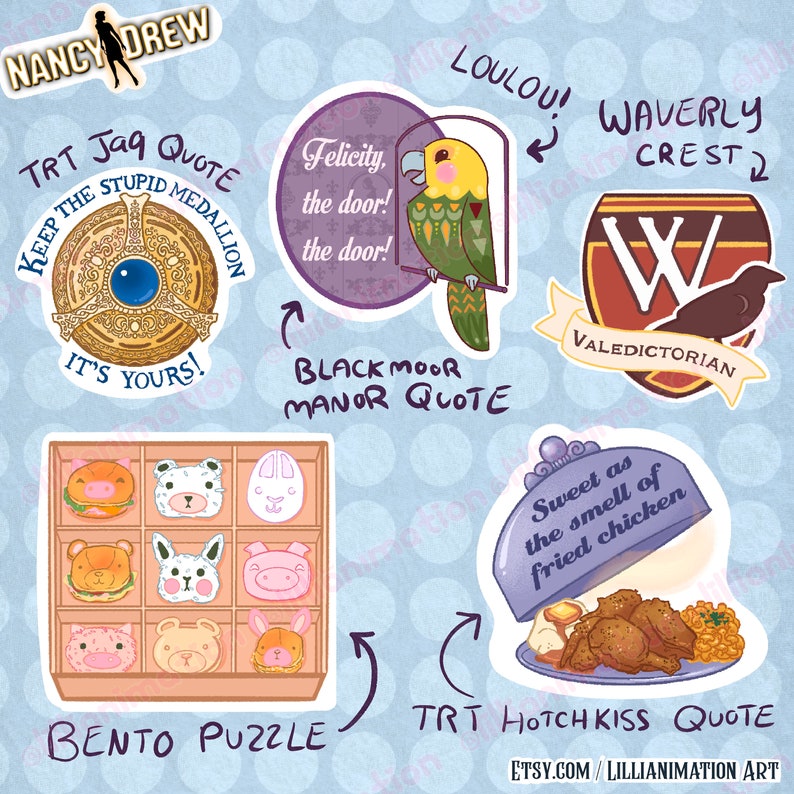 Nancy Drew- Funny Stickers- Retro Game Inspired - Etsy
