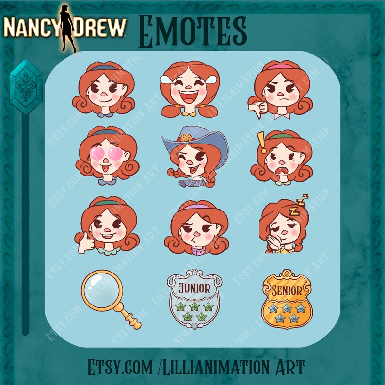 Nancy Drew- Twitch Emotes Digital Download- Game Streaming - Etsy