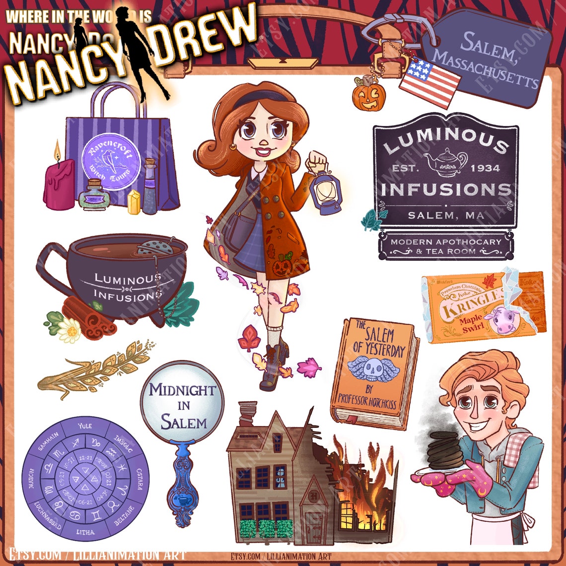 Nancy Drew- Midnight in Salem - Sticker Sheet - Stylized Laptop Gaming ...
