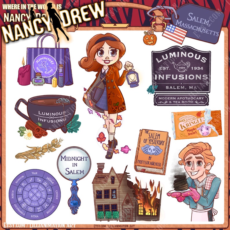 Nancy Drew- Midnight in Salem - Sticker Sheet - Stylized Laptop Gaming ...