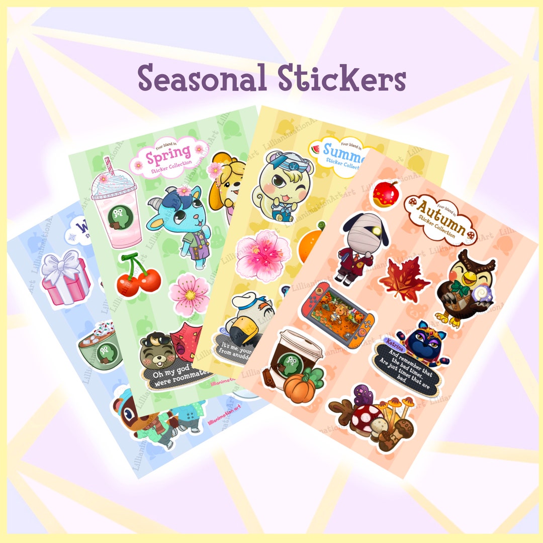 Animal Crossing Seasonal Designer Sticker Sheets - Etsy