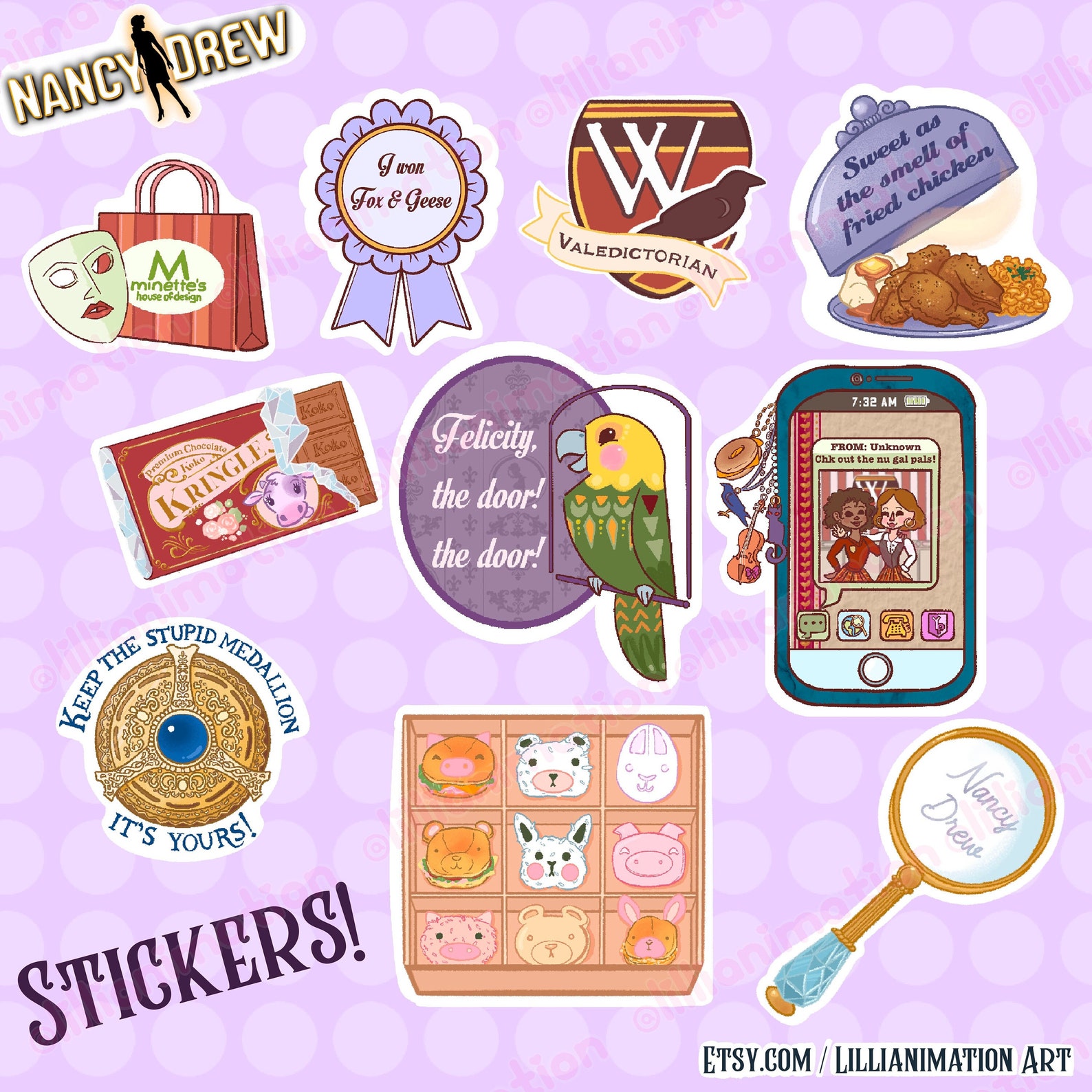 Nancy Drew- Funny Stickers- Retro Game Inspired - Etsy