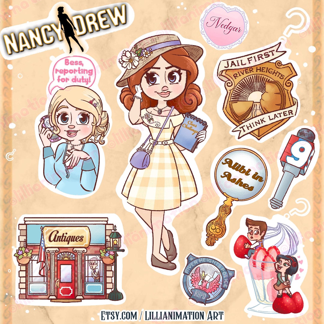 Nancy Drew- Alibi in Ashes- Sticker Sheet- Laptop Gaming Stickers Gift ...
