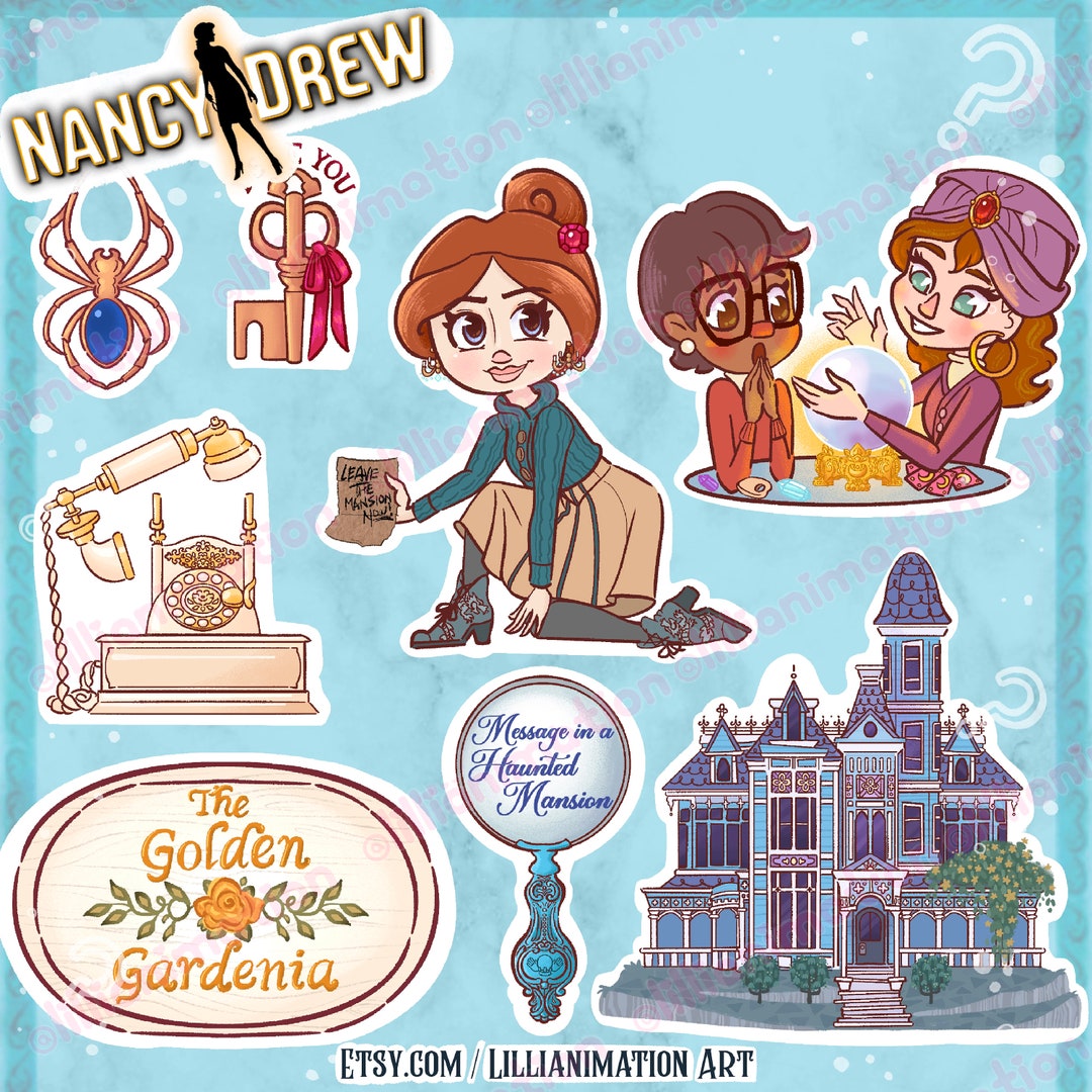 Nancy Drew- Message in a Haunted Mansion- Sticker Sheet - Stylized ...