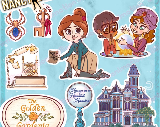 Nancy Drew- Message in a Haunted Mansion- Sticker Sheet - Stylized ...