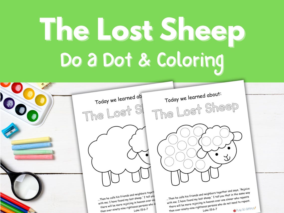 The Lost Sheep Bible Do a Dot and Coloring, Sunday School Activities ...