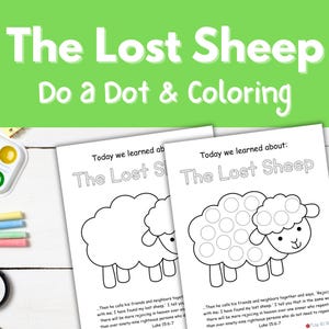 The Lost Sheep Bible Do a Dot and Coloring, Sunday School Activities ...