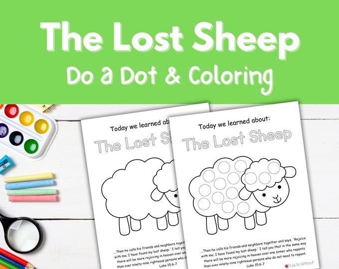 The Lost Sheep Bible Do a Dot and Coloring, Sunday School Activities ...