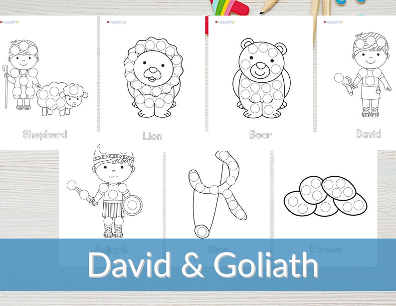 David and Goliath Dot Marker, Sunday School Activities, David and ...