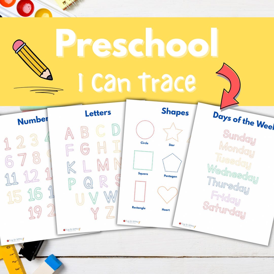 Preschool Learning Printables | Days of the Week, Shapes, Numbers, and ...