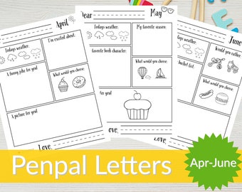 Printable Pen Pal Kit for Preschool and Kindergarten, 3 Month Set of ...