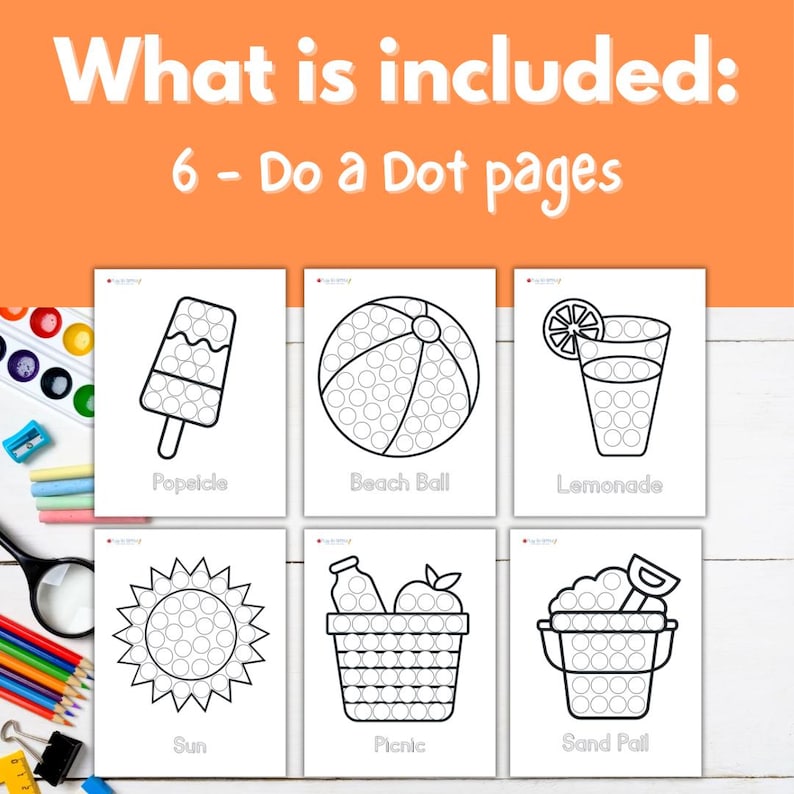 Summer Dot Printables, Summer Dot Marker Printables, Do A Dot for ...