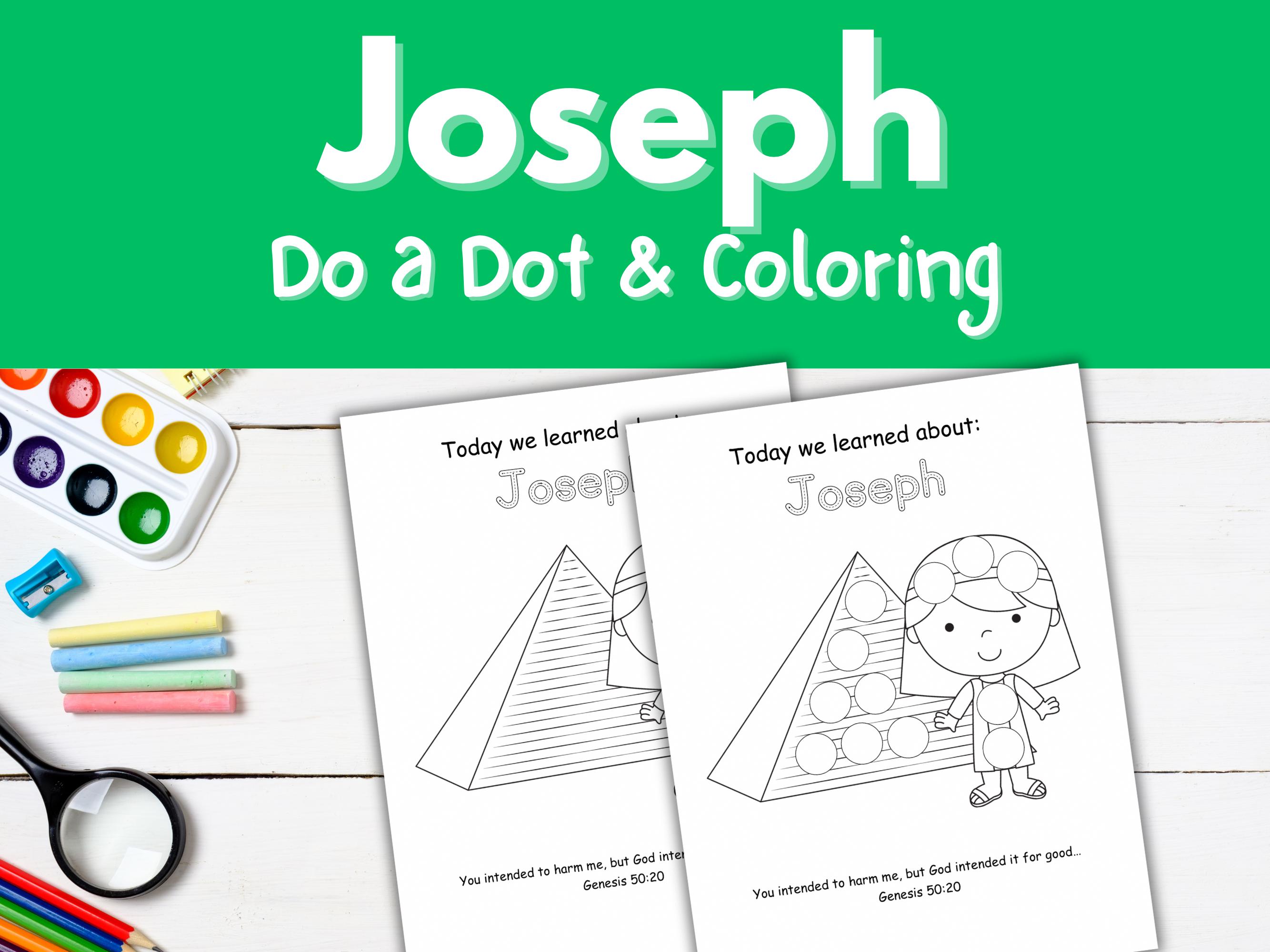Joseph Dot Marker and Coloring, Sunday School Activities, Bible ...