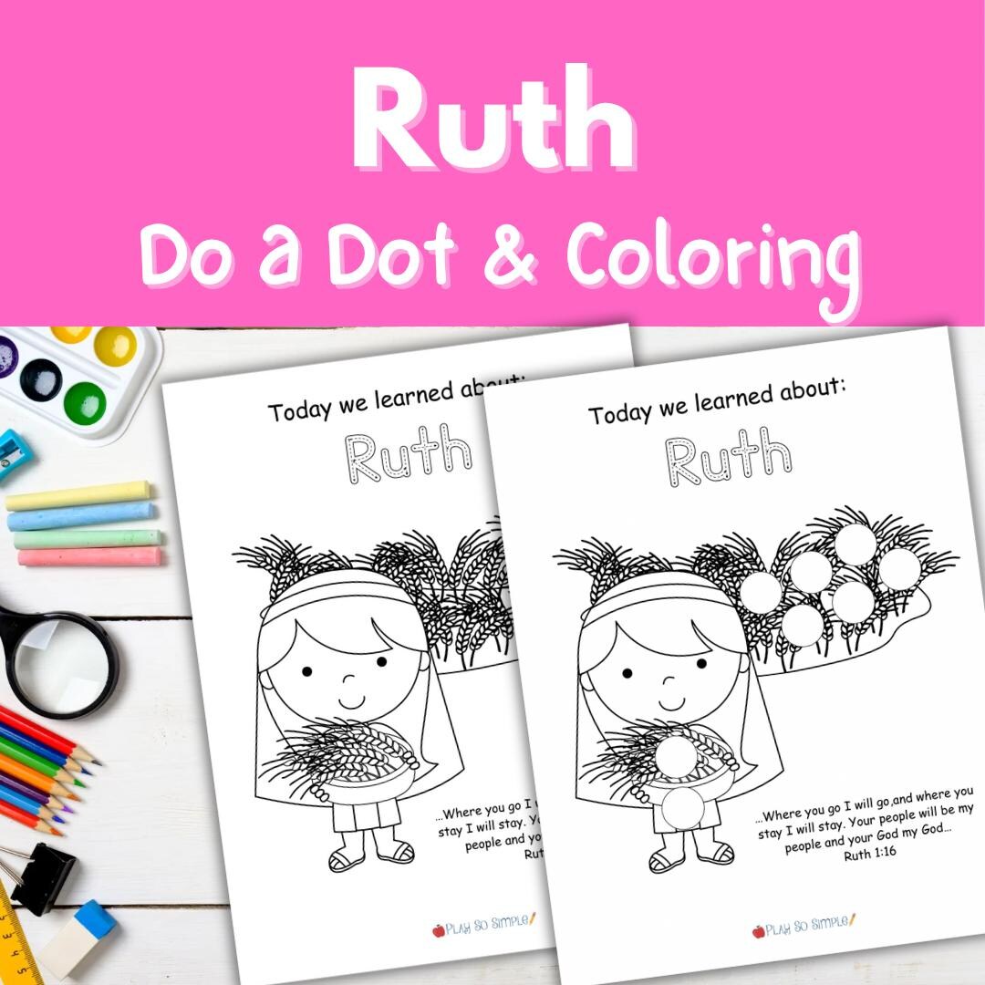 Ruth Bible Story: Do a Dot & Coloring Pages (digital Download) - Etsy