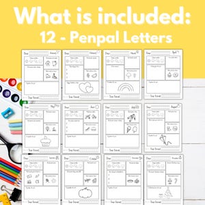 Printable Penpal Letter Kit for Preschool & Kindergarten | Full Year ...