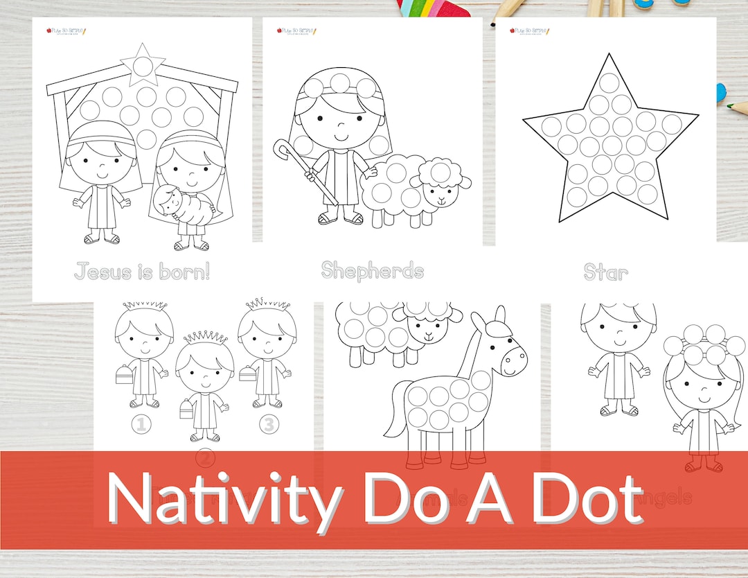 Christmas Nativity Dot Printables, Christmas Nativity Dot Marker ...