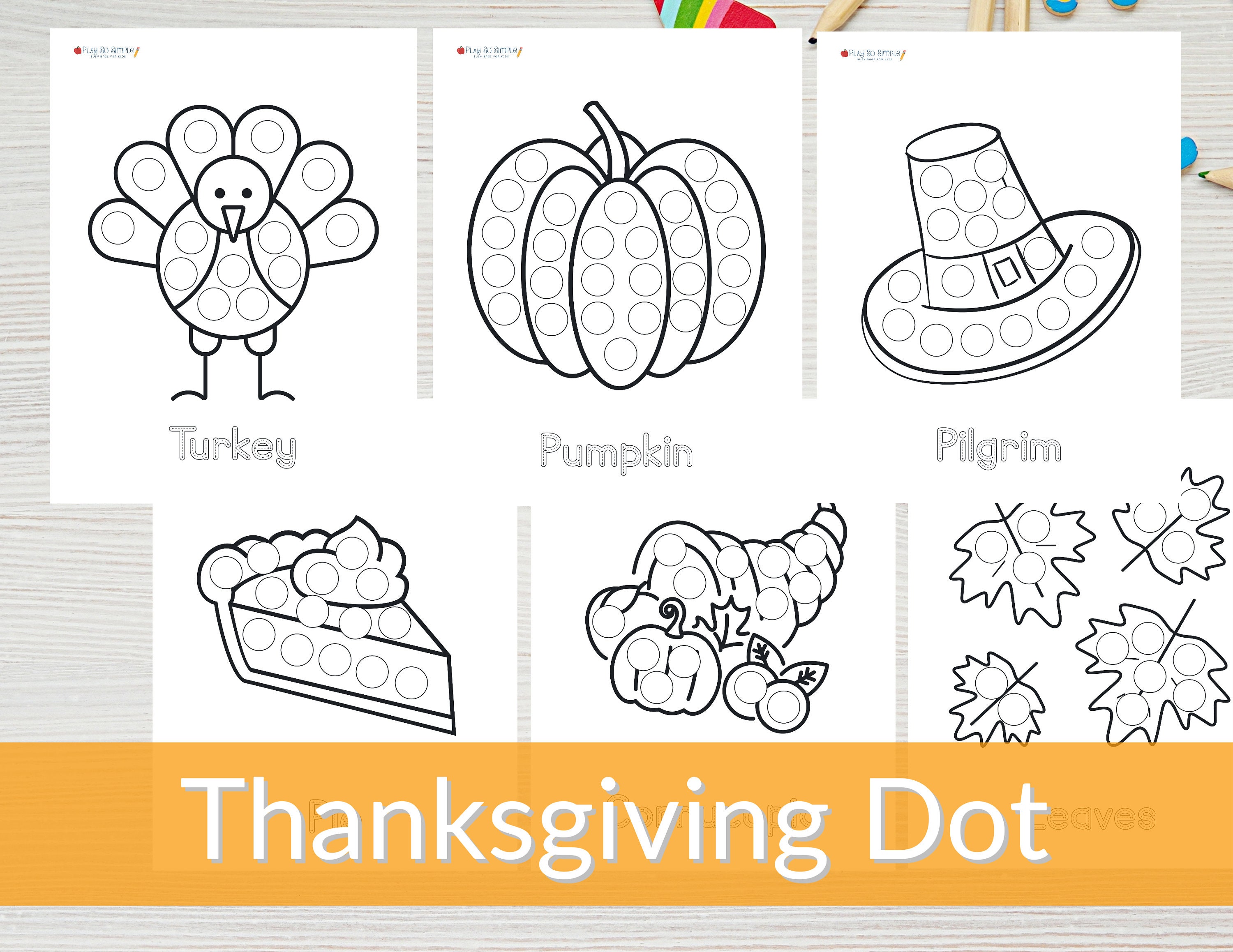 Thanksgiving Dot Printables, Thanksgiving Dot Marker Printables, Do A ...