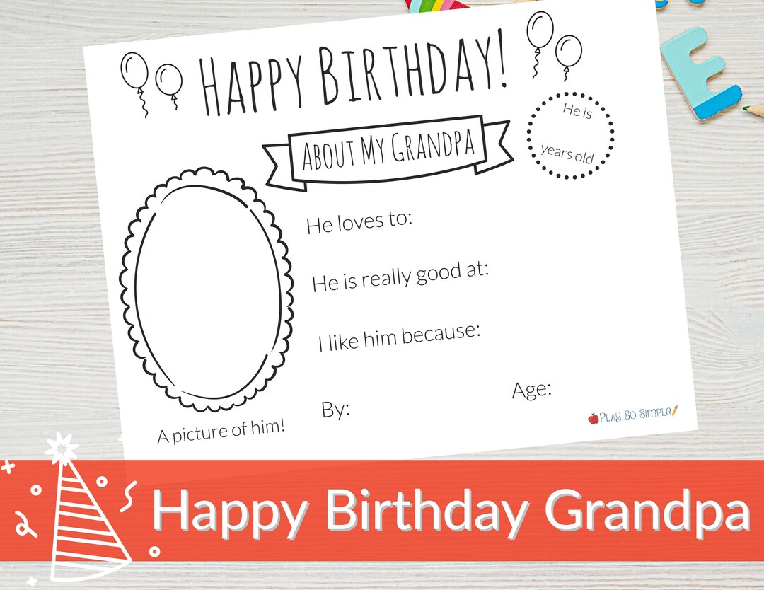 All About Grandpa Printable, Grandpa Birthday Coloring, Grandpa ...