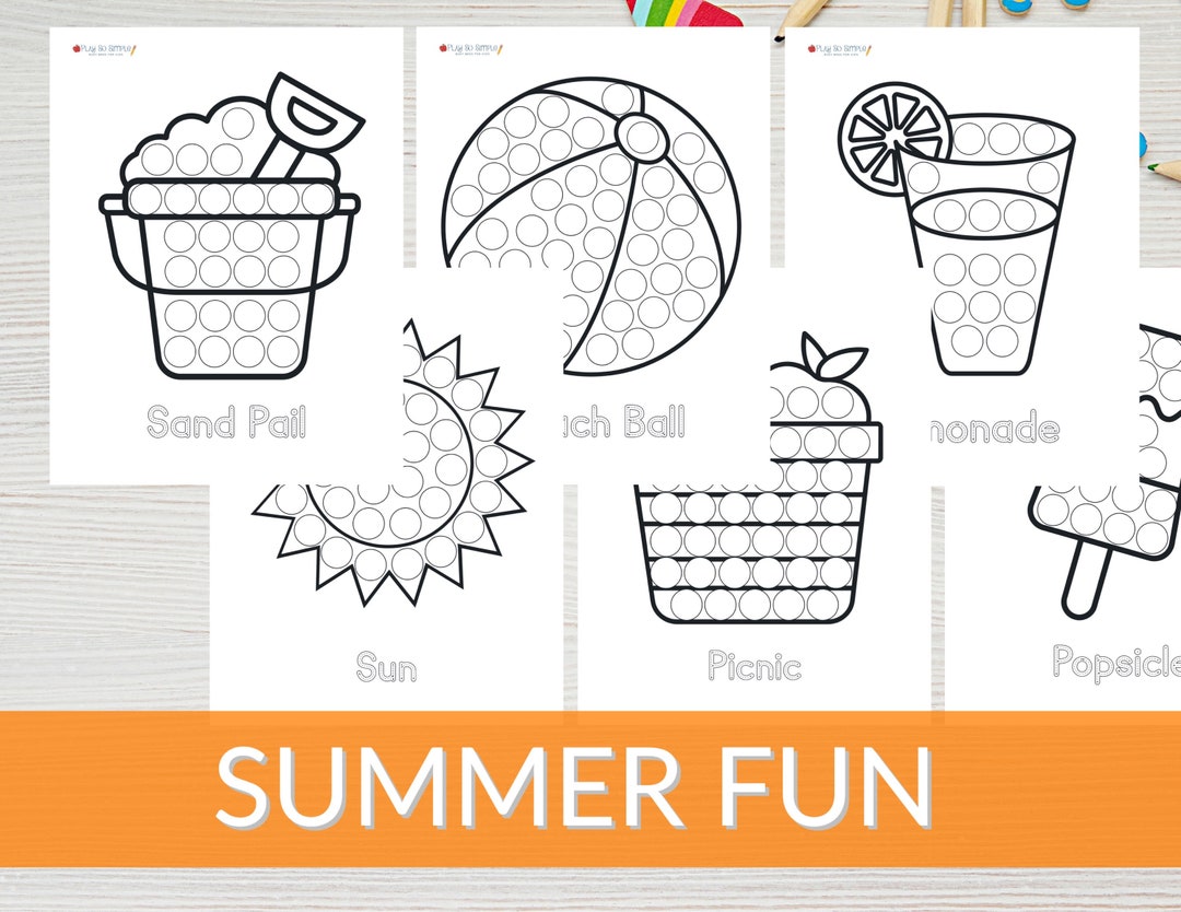 Summer Dot Printables, Summer Dot Marker Printables, Do A Dot for ...