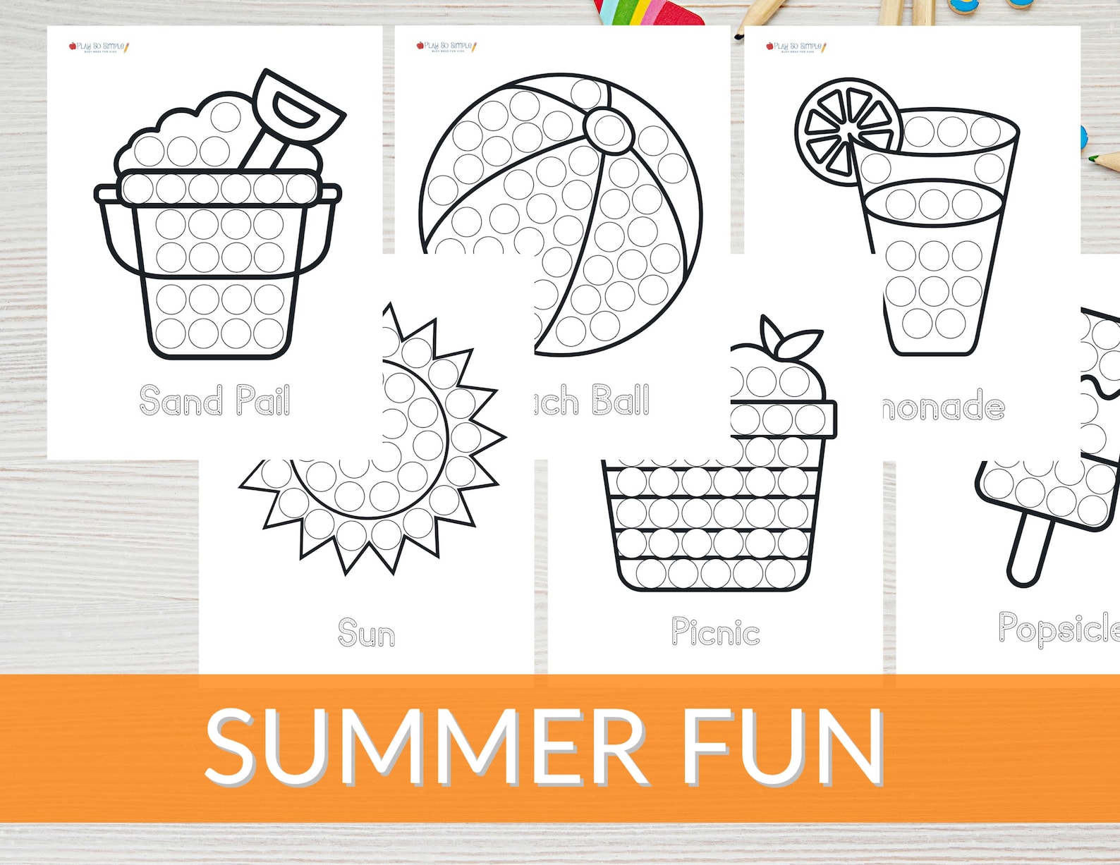 Summer Dot Printables, Summer Dot Marker Printables, Do A Dot for ...