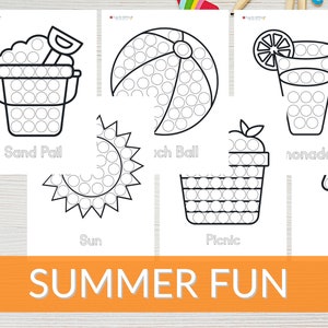 Summer Dot Printables, Summer Dot Marker Printables, Do A Dot for ...