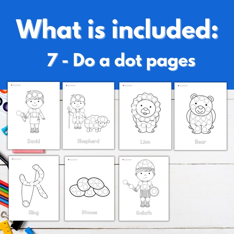 David and Goliath Dot Marker, Sunday School Activities, David and ...