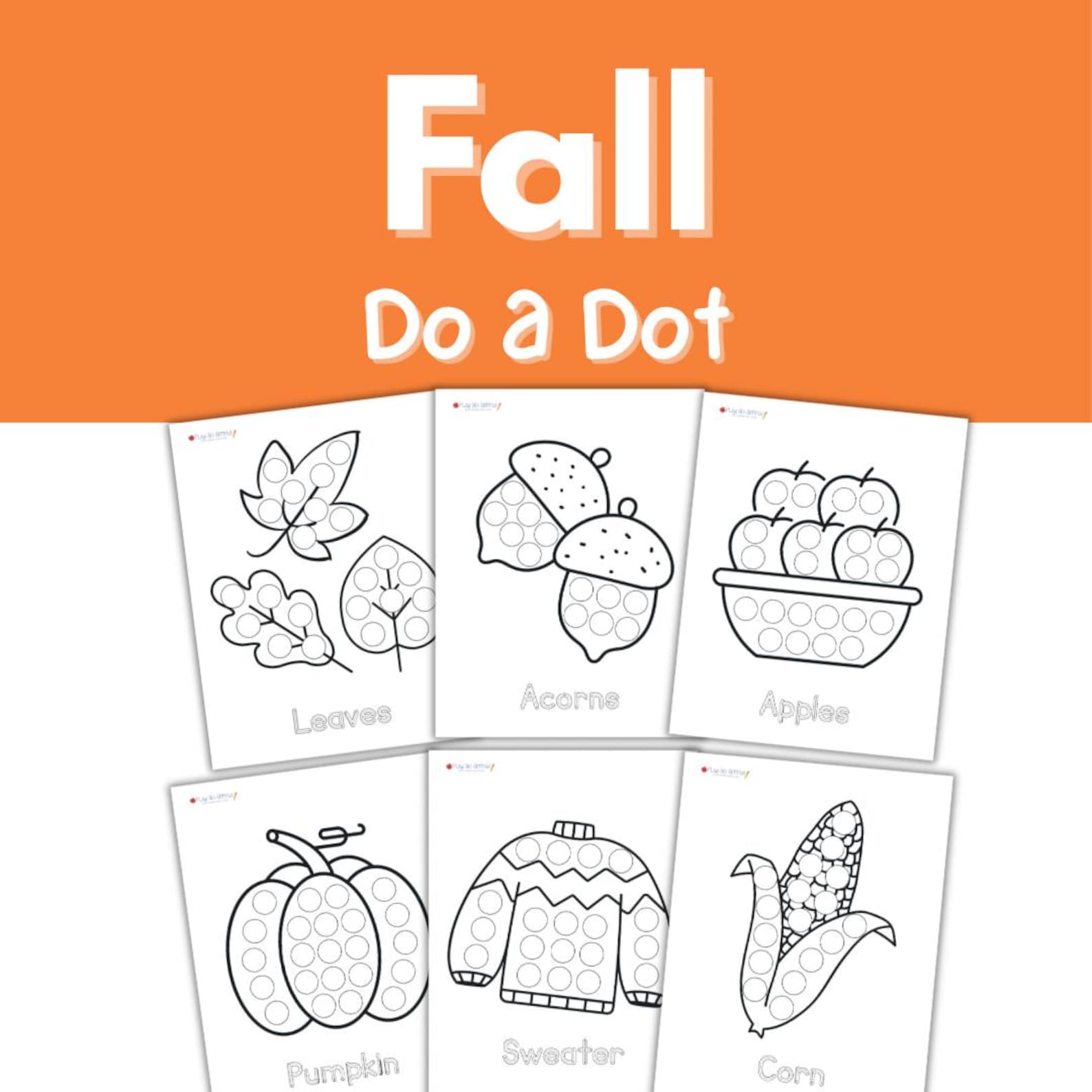 Fall Dot Printables, Fall Dot Marker Printables, Do A Dot for Toddlers ...
