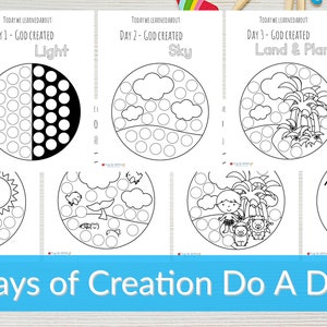 Days of Creation Do a Dot, Sunday School Activities, Bible Preschool ...