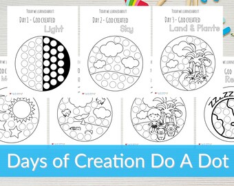 Days of Creation Do a Dot, Sunday School Activities, Bible Preschool ...